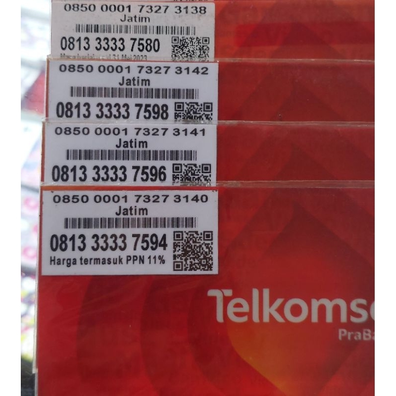 Jual NOMOR CANTIK TELKOMSEL PRABAYAR SIMPATI 4G SERI PANCA 3 RAPIH - 081 33333 XXXX - 085 33333 ...