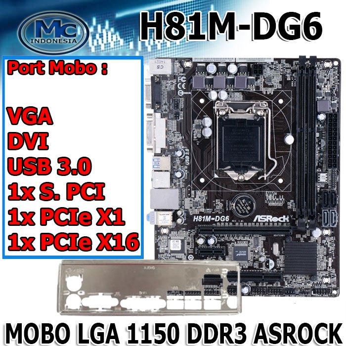 Jual Motherboard Mainboard MOBO H81 Intel LGA 1150 ASRock Onboard ...