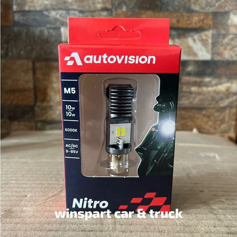 Jual Autovision Lampu Utama Motor LED Headlight NITRO 6000K 12V 10W M5/ H7/ HS1 Putih Kuning ...