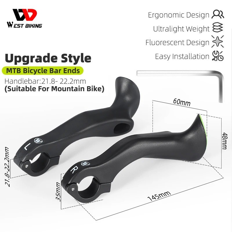 Jual West Biking Long Bar End Tanduk Stang Panjang Sepeda Lipat MTB ...