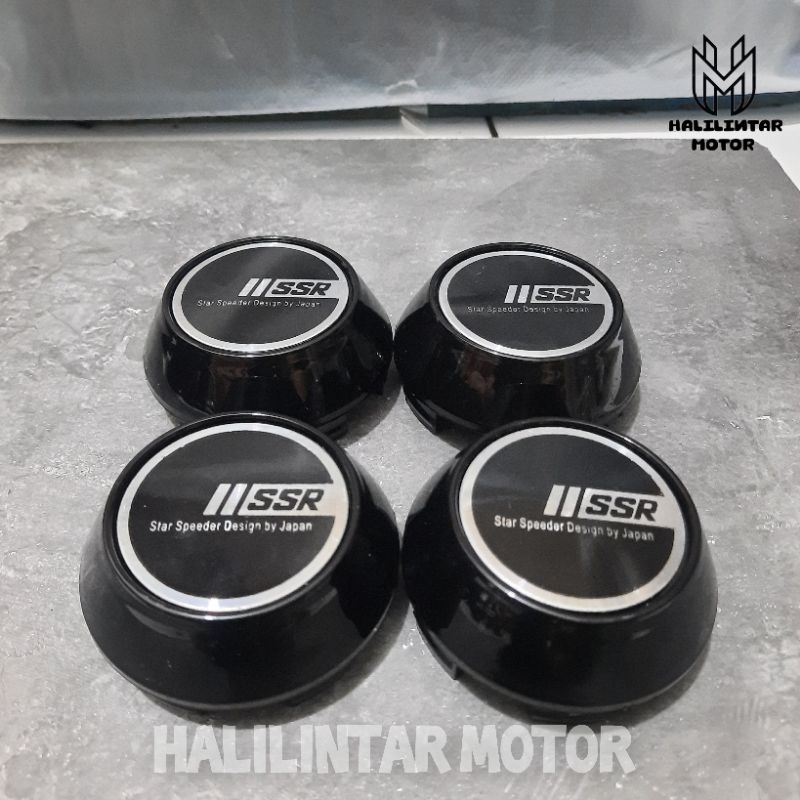 Jual Dop Roda tutup velg racing kerucut hitam motif SSR diameter 6,5cm ...