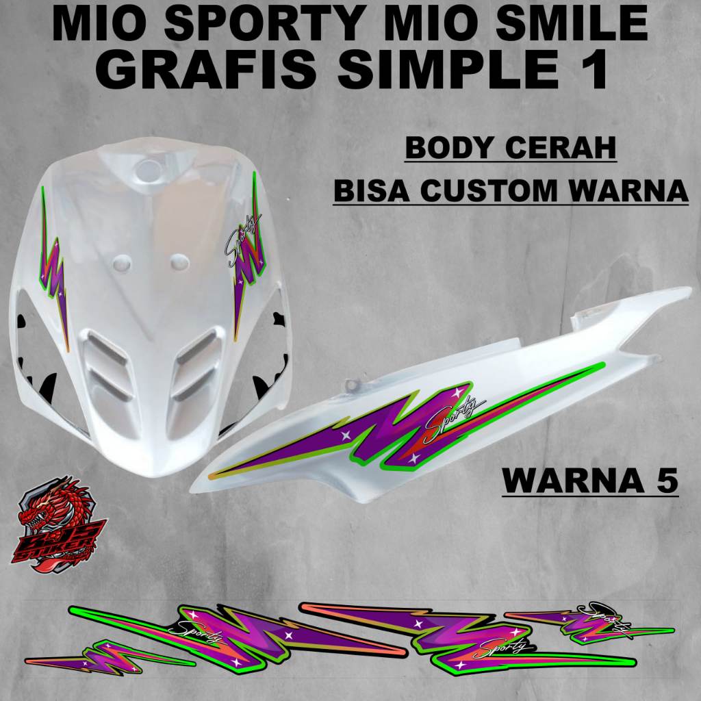 Jual Stiker Sticker Mio Sporty Mio Smile grafis simple 1 body cerah ...