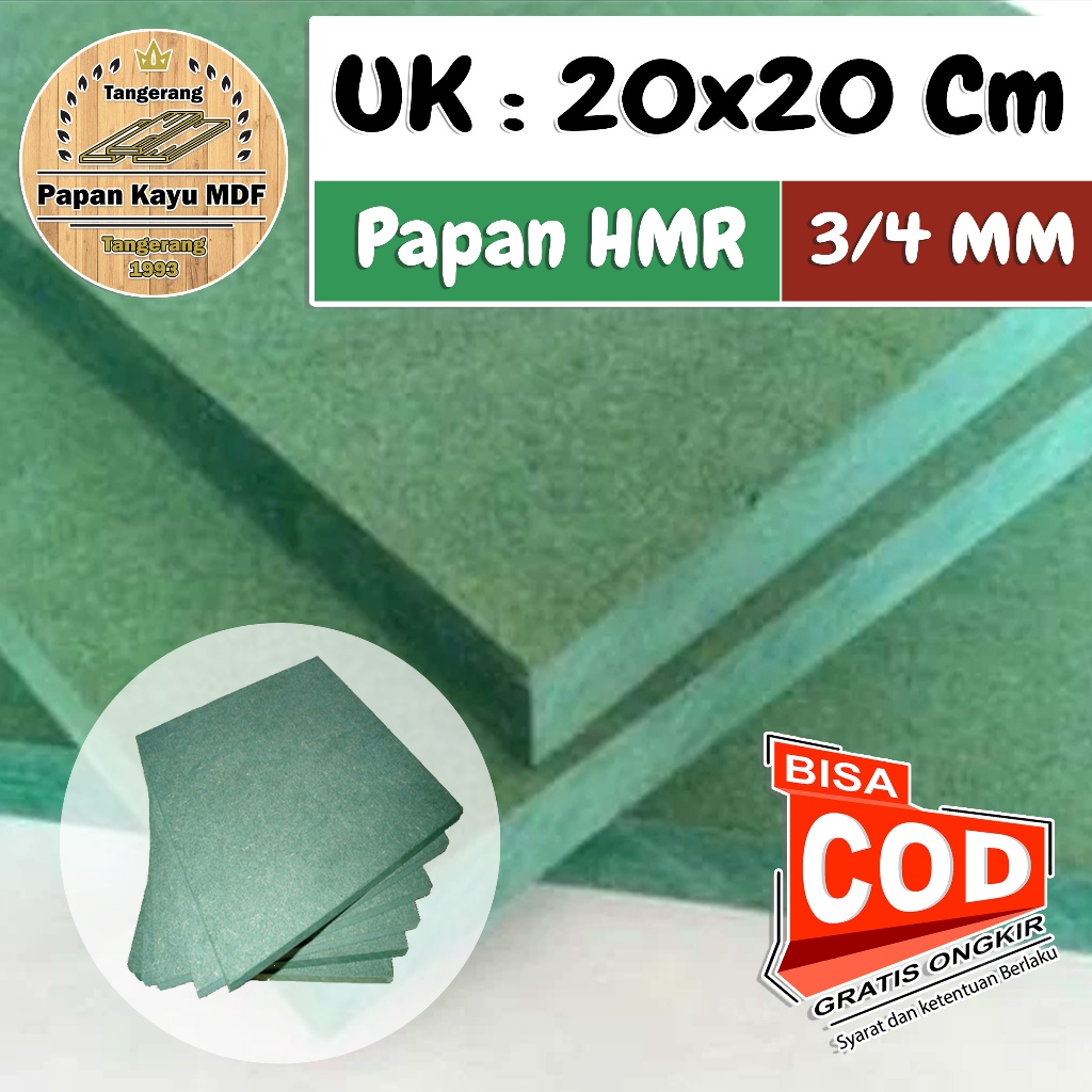 Jual Kayu Papan HMR Ketebalan 3MM / 4MM Ukuran 20x20 cm Papan HMR / MDF ...