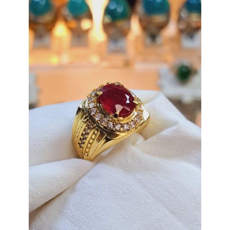 Jual Cincin Batu Natural Ruby Merah Delima Skala 9 Mohs | Shopee Indonesia