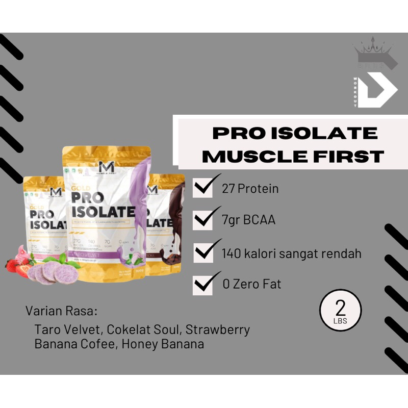 Jual PRO ISOLATE 2lb - Whey Protein - Suplemen - MUSCLE FIRST - NUTRISI ...