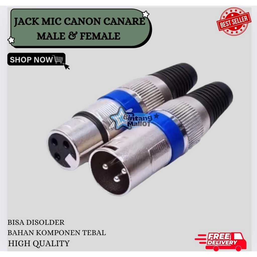 Jual Jack Canon Canare Male Female Mic Socket XLR | Shopee Indonesia