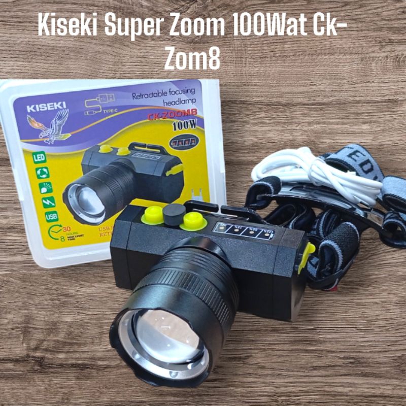 Jual Senter Kepala Kiseki Ck-Zoom 8 100Watt Super Zoom cahaya putih LED berkualtas | Shopee ...