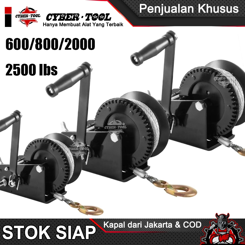 Jual Hand Winch 1100KG Katrol Tangan Manual 2500LBS Kapal Boat Sling ...