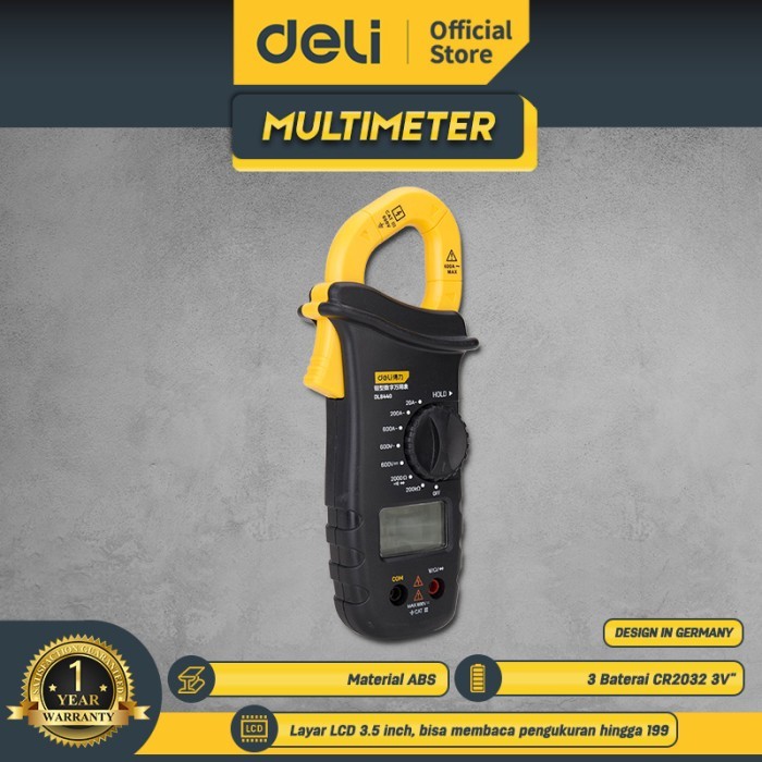 Jual Deli Multimeters / Alat Ukur Arus Listrik Digital 600V AC DC ...