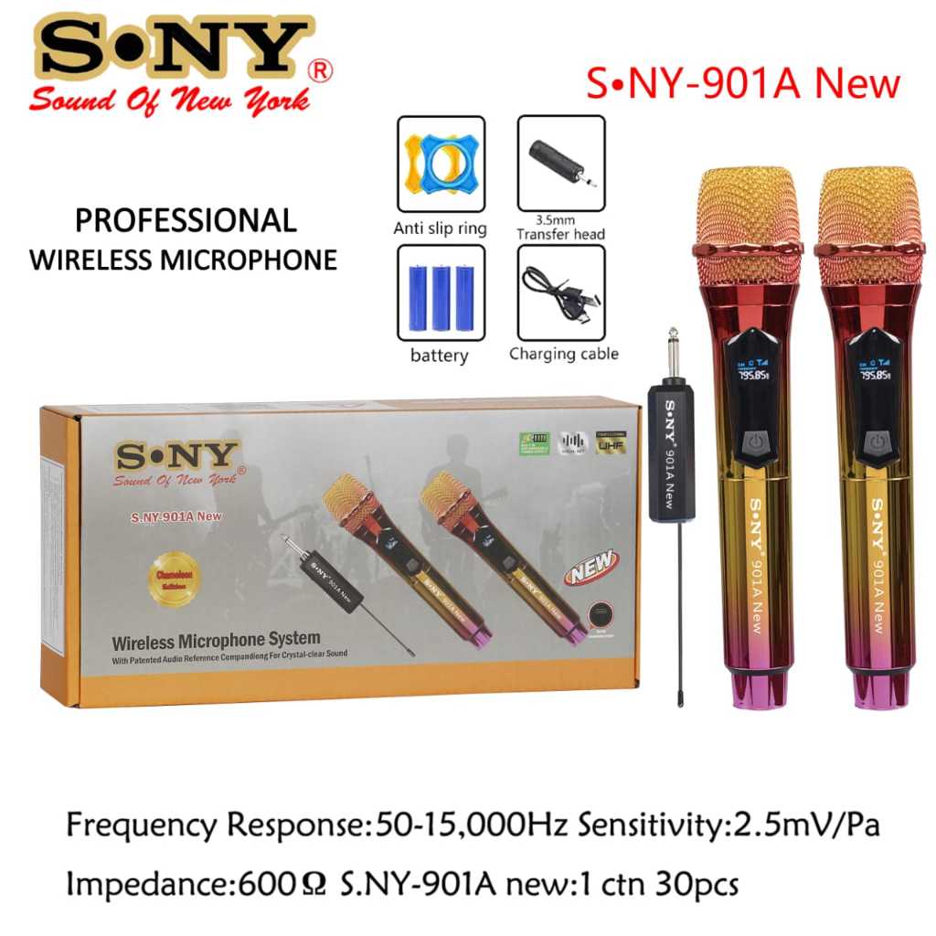 Jual DUAL MICROPHONE WIRELESS NEW CHAMELEON DOUBLE MICROPHONE S.NY 901 ...