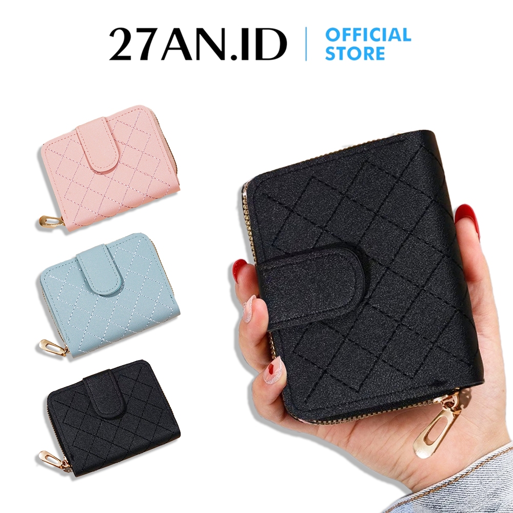 Jual ( 27AN.ID ) Dompet Lipat Wanita Model Kotak A87 Dompet Multifungsi / Dompet Kartu dengan ...