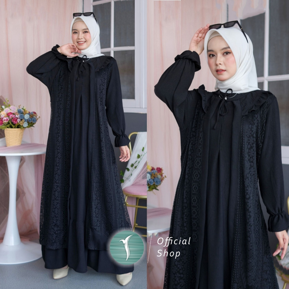 Jual Gamis Hitam Polos Wanita Dewasa Remaja Premium Kekinian Basic ...