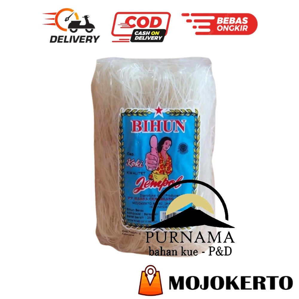 Jual BIHUN JEMPOL BESAR 250GR MIHUN BERAS CAP KOKI BIRU KWALITET JEMPOL ...