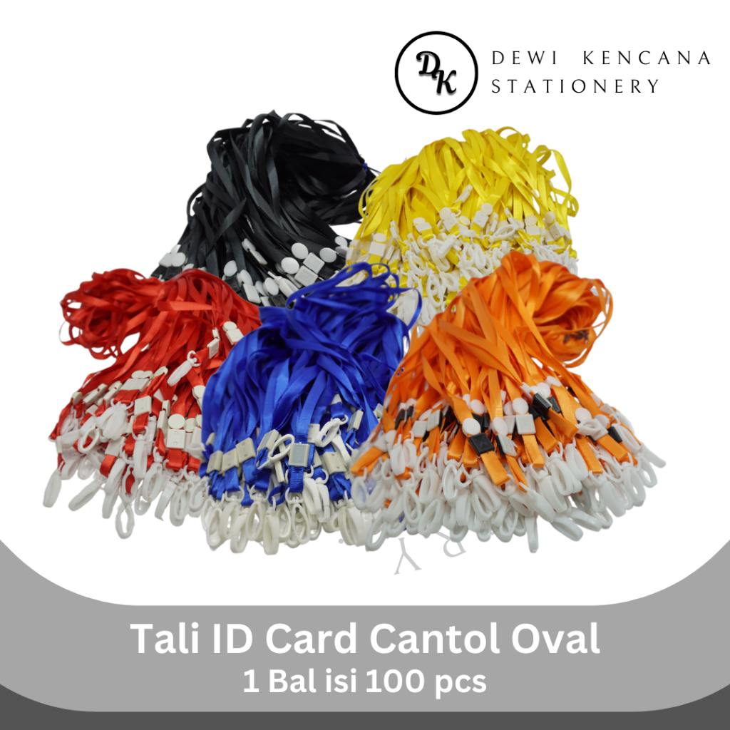Jual Tali ID Card Cantol Oval Plastik 1 Bal Isi 100 Pcs / Lanyard ID ...