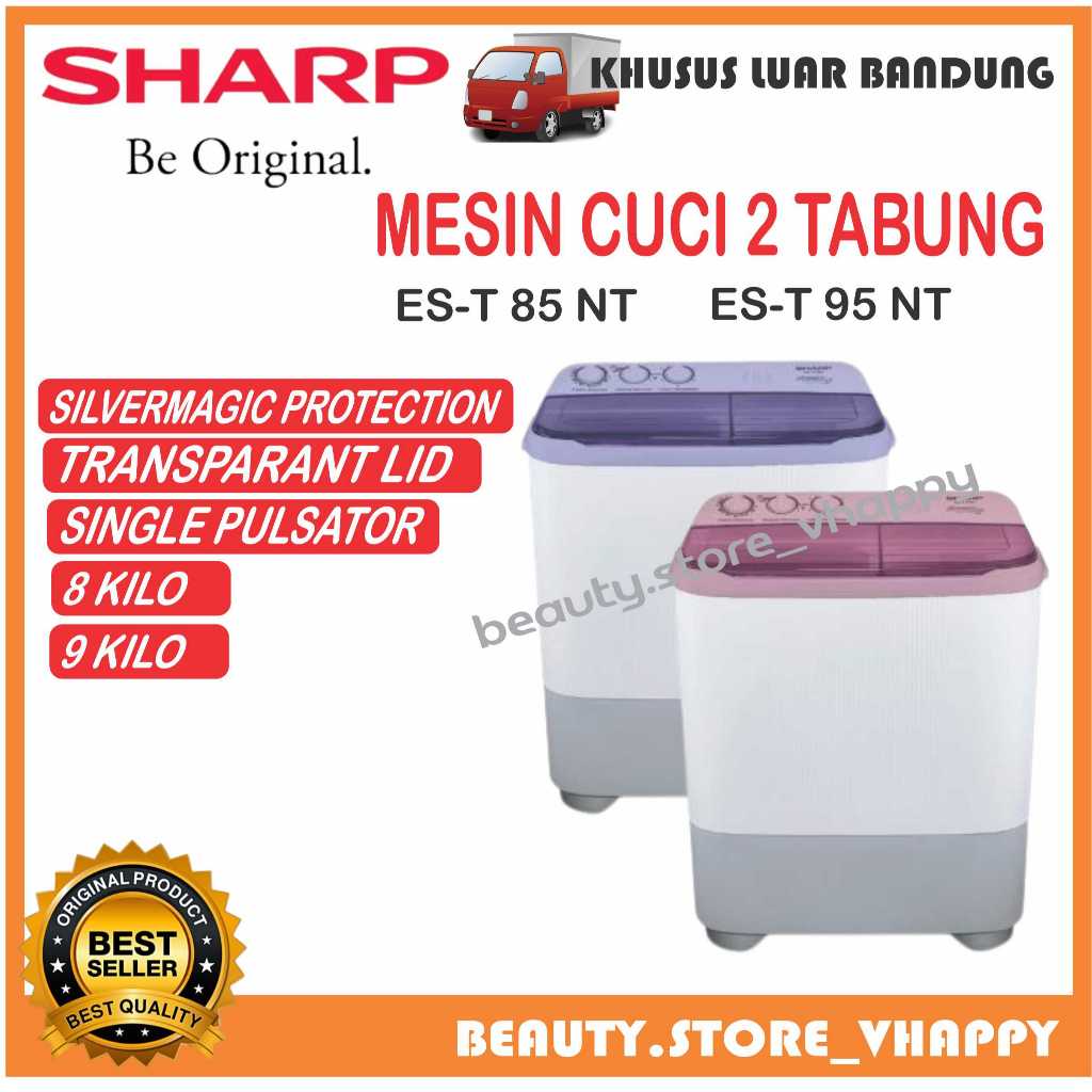 Jual Mesin Cuci 2 Tabung Sharp 8 kg 9 Kg ES T85/95NT PK/LC Garansi ...