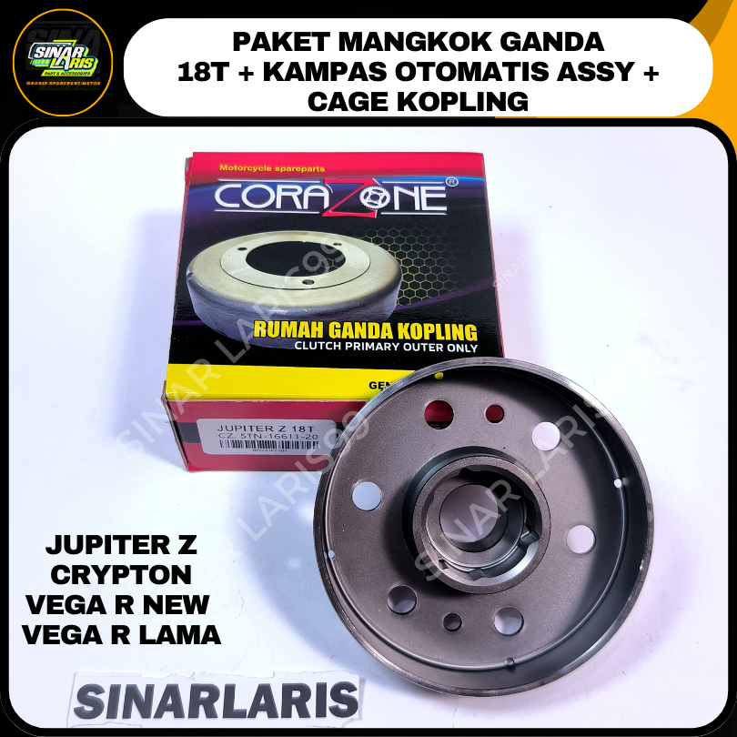 Jual PAKET MANGKOK GANDA 18T + KAMPAS OTOMATIS ASSY + CAGE KOPLING YAMAHA JUPITER Z, CRYPTON ...