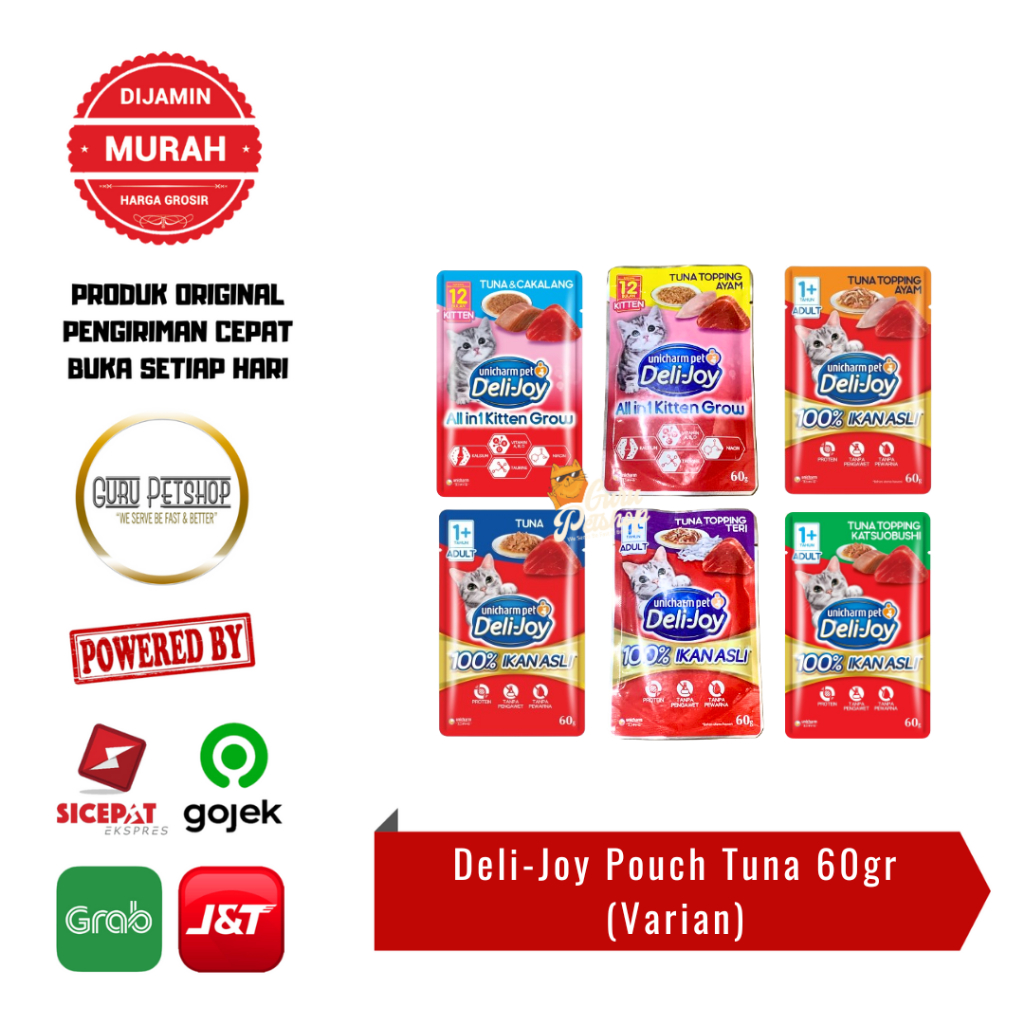 Jual Deli-Joy Pouch Tuna 60 Gr / Makanan Basah Kucing | Shopee Indonesia