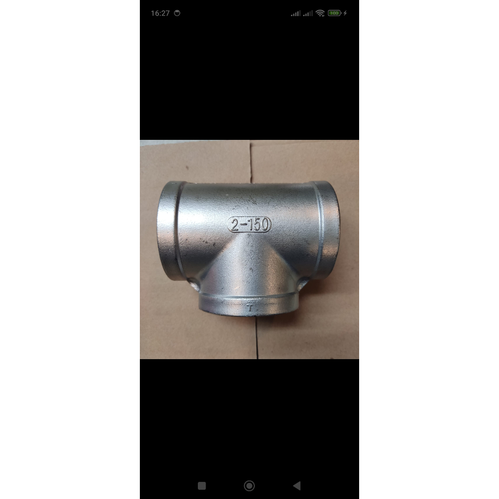 Jual Tee Drat Stainless SS304 3/4" inch - Tee cabang tiga Stainless ...