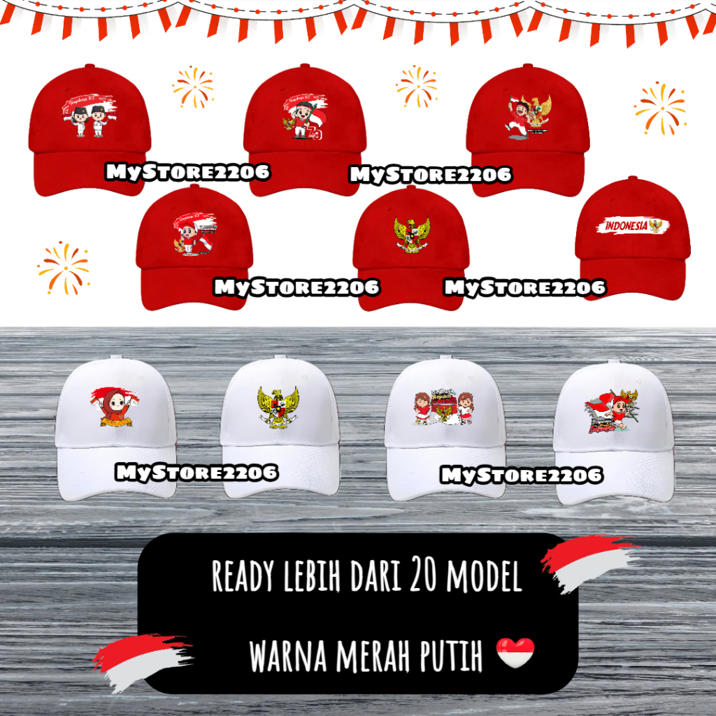 Jual TOPI ANAK MERAH PUTIH STICKER KEMERDEKAAN GARUDA INDONESIA ...