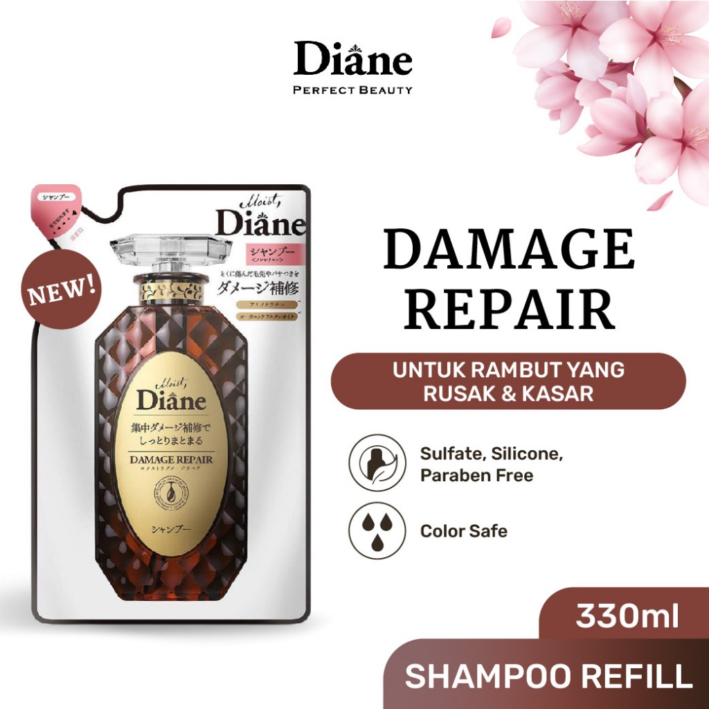 Jual Moist Diane DAMAGE REPAIR Shampoo REFILL 330ml - Shampoo 330ml ...