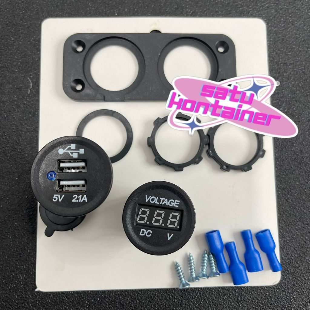 Jual Voltmeter Aki Tanam Plus USB Universal Nmax Aerox PCX Xmax Motor ...