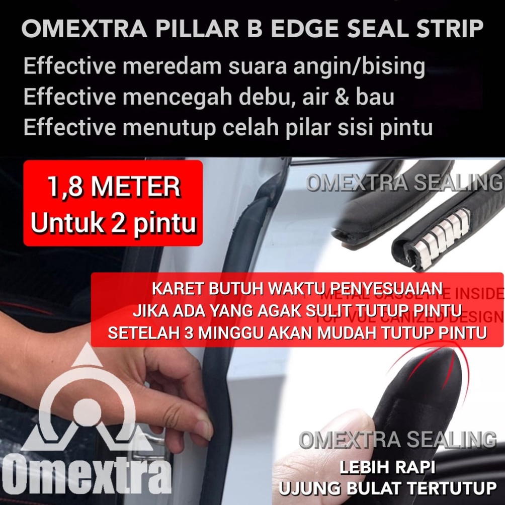 Jual Edge Pillar B Seal Strip Omextra Karet Peredam Suara Pintu Mobil ...