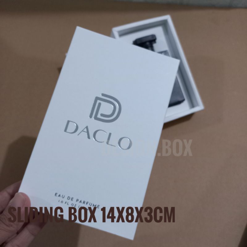 Jual BOX PARFUM PUTIH CETAK HOTPRINT 14X8X3CM | SLIDING BOX 14X8X3CM ...