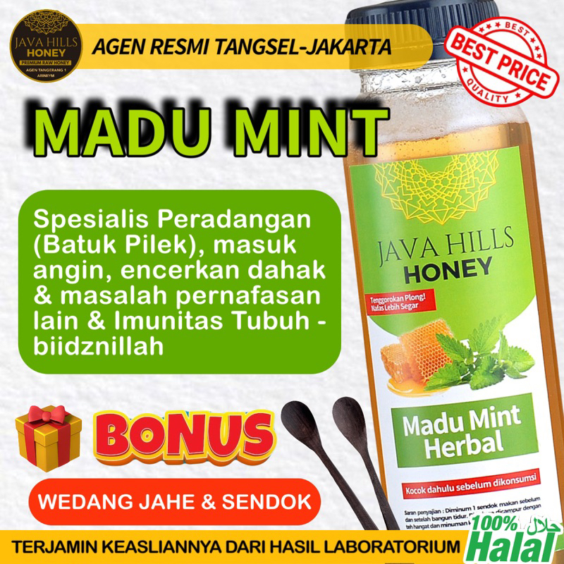 Jual MADU MINT JavaHills ANOSMIA FLU Pilek Batuk MASUK ANGIN Herbal mumtaz | java hills honey ...