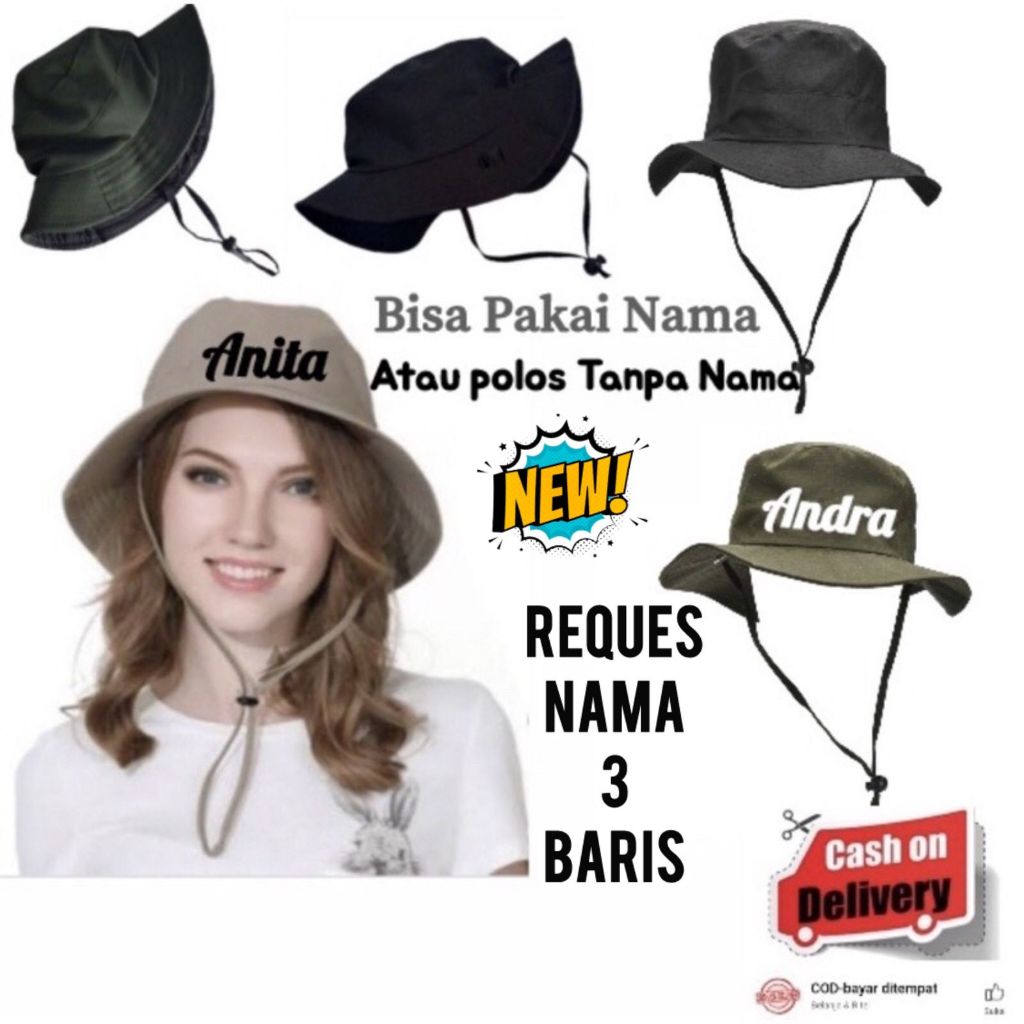 Jual Topi Gunung Dewasa Topi Keplek Topi Rimba Hats Bisa Bordir Nama ...