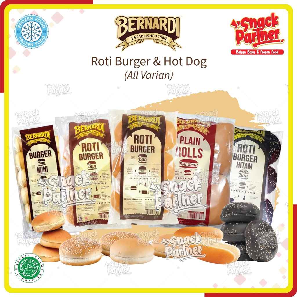 Jual ROTI BURGER BUN / HOTDOG- BERNARDI Polos Wijen Mini - 6 / 20 PCS ...