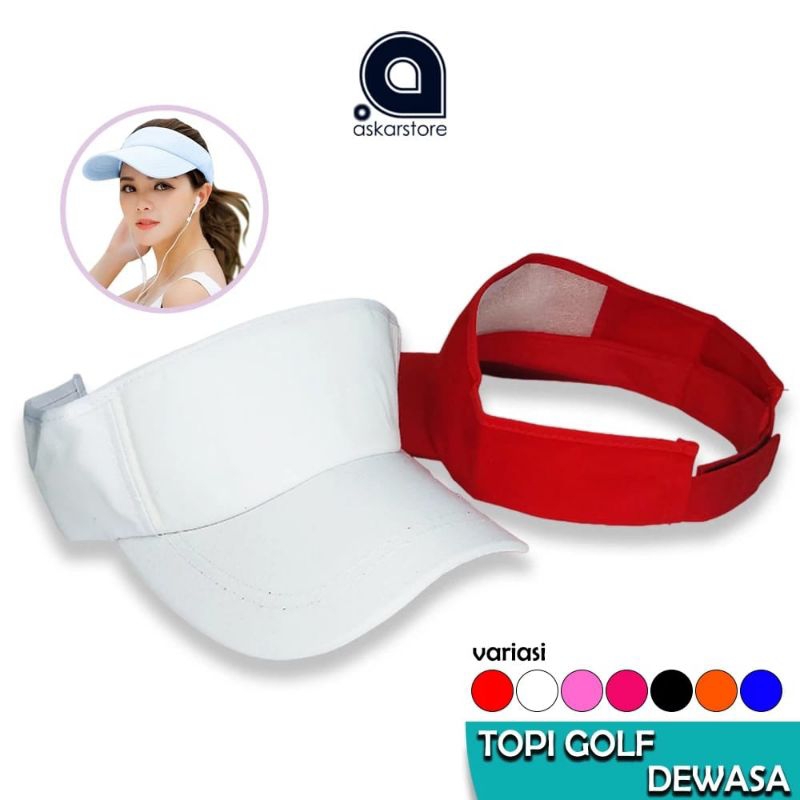 Jual Topi Golf merah putih / topi Tenis Merah putih | Shopee Indonesia