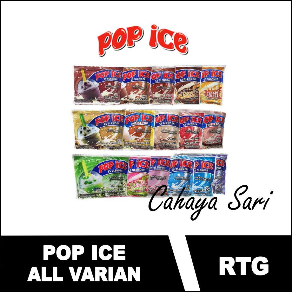 Jual Pop ice 25gr Es Blender Renceng isi 10Sachet Rasa Durian Melon ...