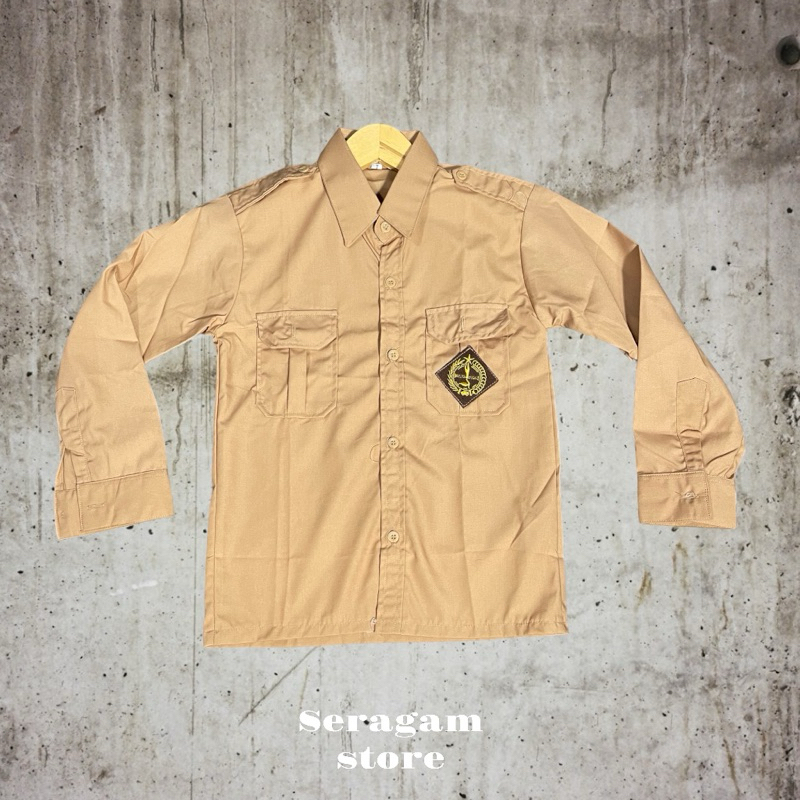 Jual Baju Pramuka Penggalang Lengan PANJANG LAKI Seragam Sekolah SD SMP SMA Coklat COWOK ...