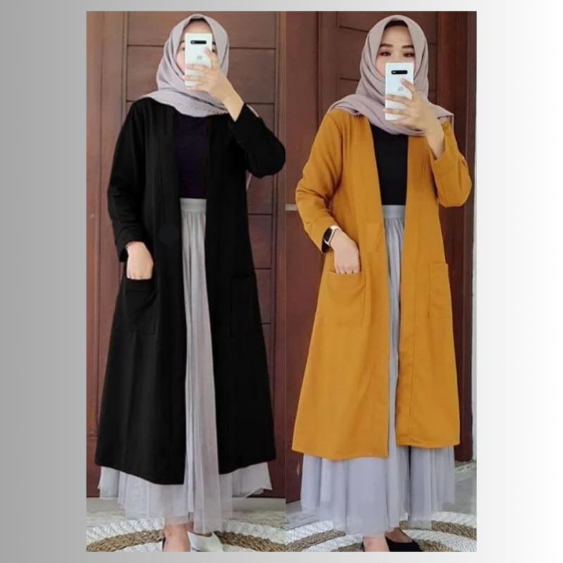 Jual Outer blazer Panjang Wanita Muslimah Kekinian Terbaru (Blazer ...