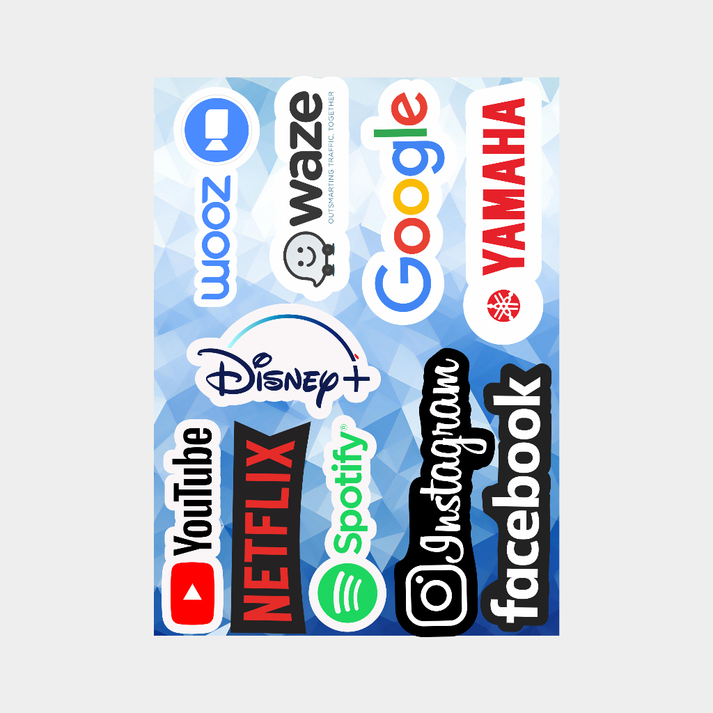 Jual stiker sosial teknologi google facebook youtube dll cocok untuk ...