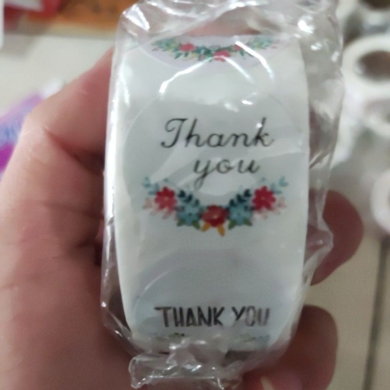 Jual sticker thank you label / sticker terima kasih 1pak isi 500pcs ...