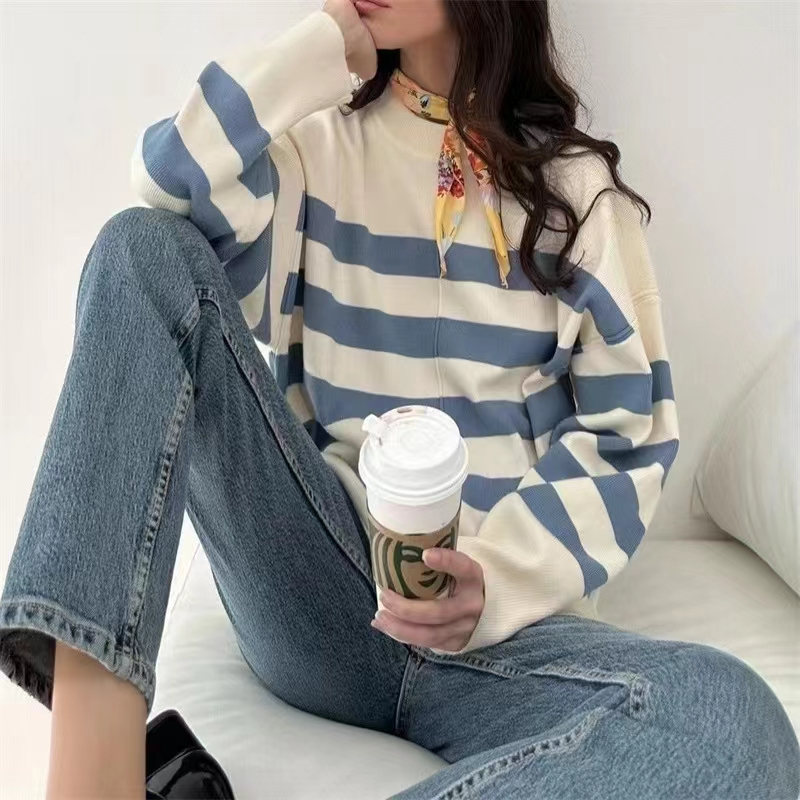 Jual Charlotte Sweater Stripe Knit Lengan Panjang- Atasan Rajut Wanita TM (CX24025) | Shopee ...