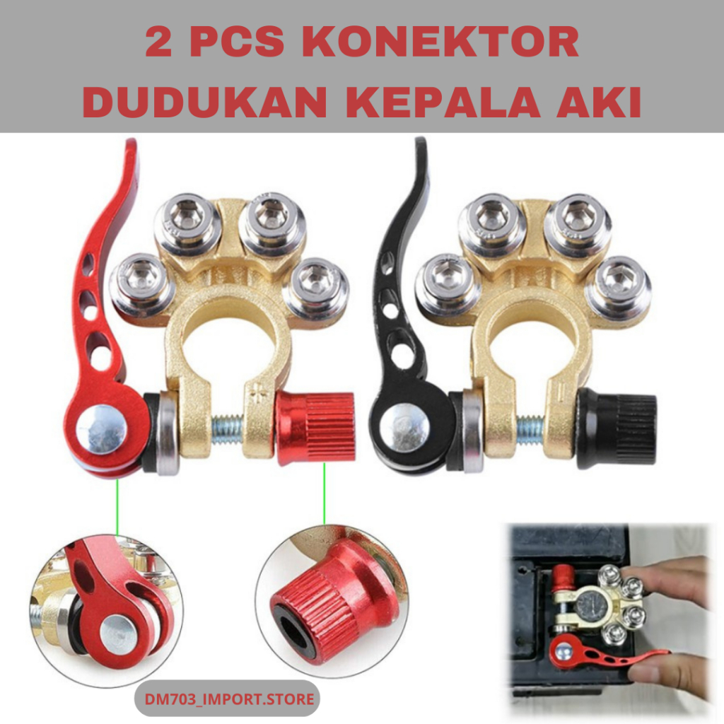 Jual 2pcs Klem Kepala Baterai Accu Mobil Universal Konektor Terminal ...
