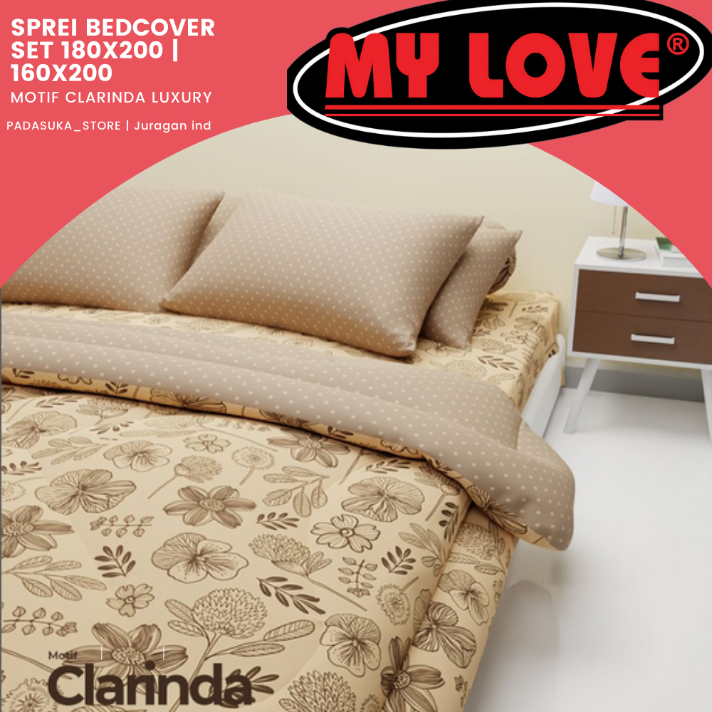 Jual Sprei Bed Cover set my love 180x200 Tinggi 30cm king Bahan halus ...