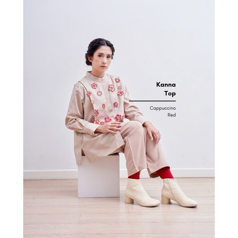 Jual Maima Indonesia - Kana Patch Top Cappuccino | Shopee Indonesia