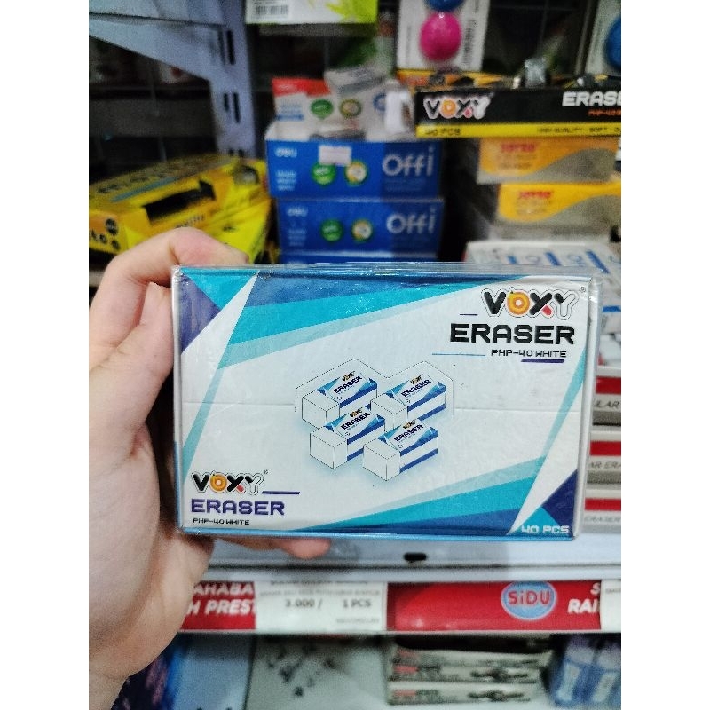 Jual penghapus pensil voxy kecil putih 1 box isi 40 pc | Shopee Indonesia
