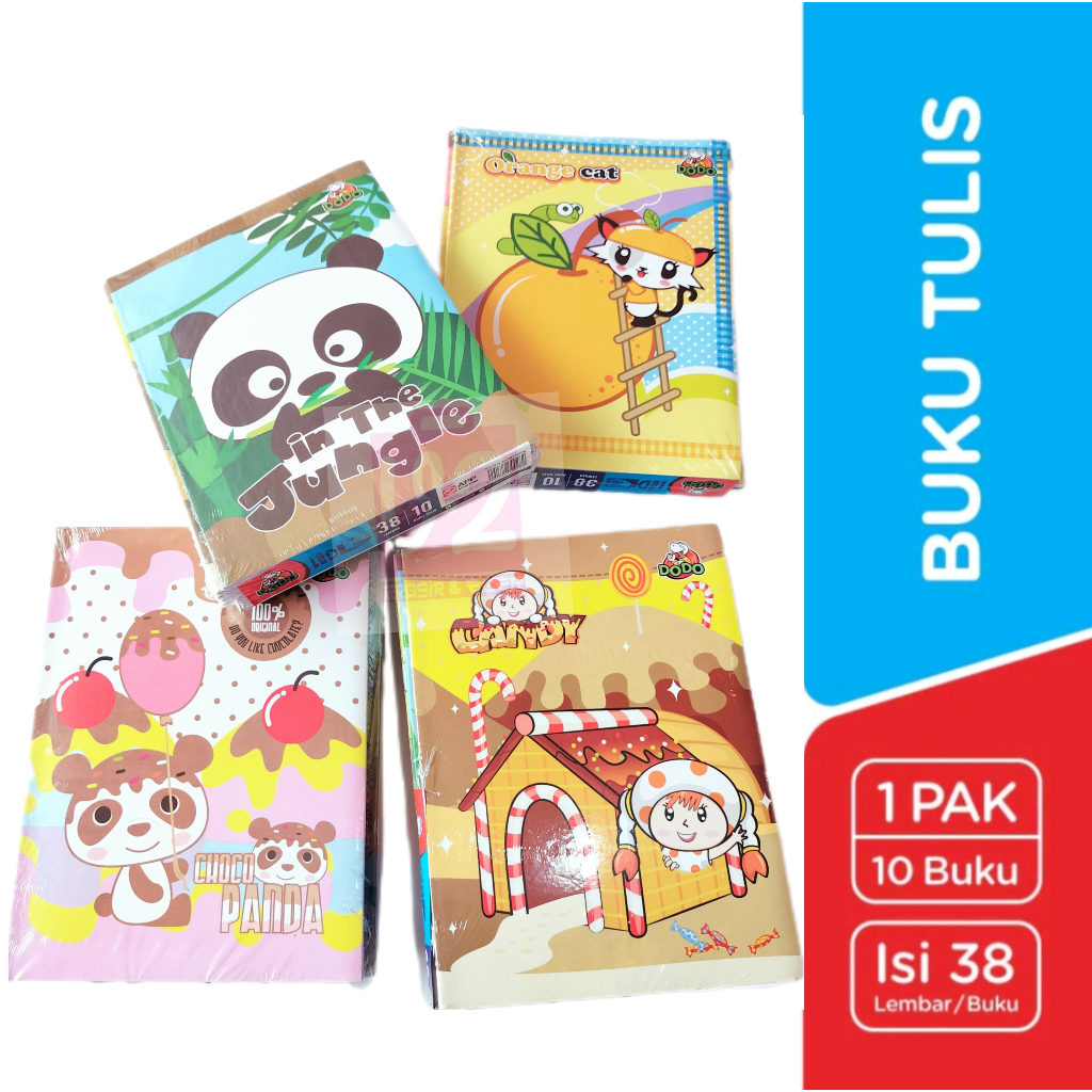 Jual V2_DODO Buku Tulis Isi 38 lembar (10 buku)/Buku Tulis Dodo ...
