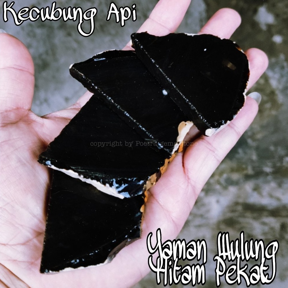 Jual KODE Q52H BAHAN BATU NATURAL YAMAN WULUNG KECUBUNG API HITAM PEKAT ...
