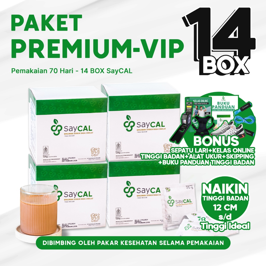 Jual Susu Tinggi Badan SayCAL - Paket PREMIUM-VIP [70 HARI - 14 BOX ...