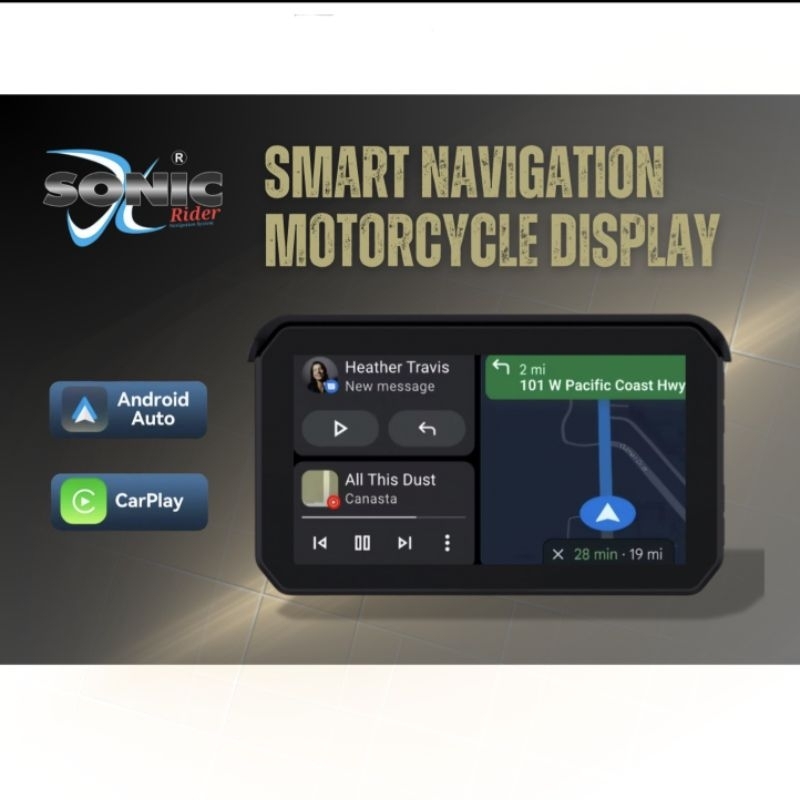 Jual SONIC GPS Motor SR501 Android Auto & Apple Carplay DVR Camera TPMS ...