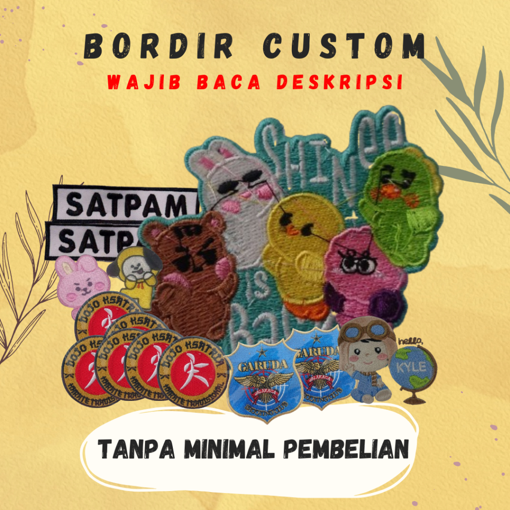 Jual bordir custom satuan/bordir satuan/bordir sby/bordir sekolah ...