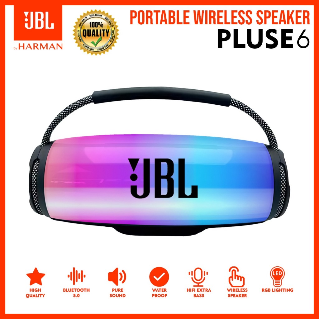 Jual Speaker Speker Bluetooth Wireless Pulse 6 Subwoofer portabel IPX7 Pulse6 LED Lightshow ...