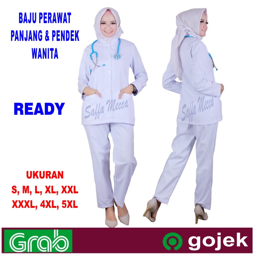Jual Baju Perawat Lengan Panjang Wanita Perawat Pendek Wanita Baju ...