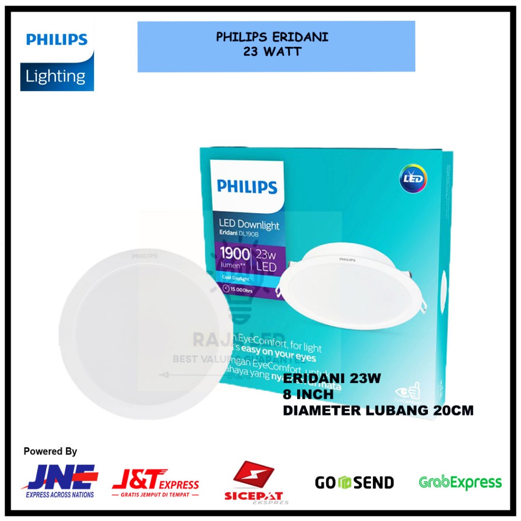 Jual PHILIPS DOWNLIGHT LED ERIDANI DL190B Gen2 23w 23 WATT 200 3000K ...