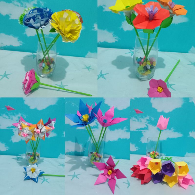 Jual crafts Origami BUNGA 10 MACAM di bundle (no bucket) | Shopee Indonesia
